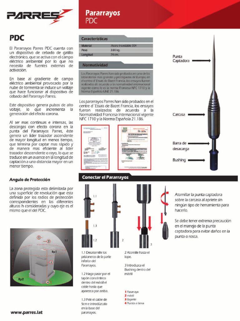 Pararrayos PDC Parres | PDF