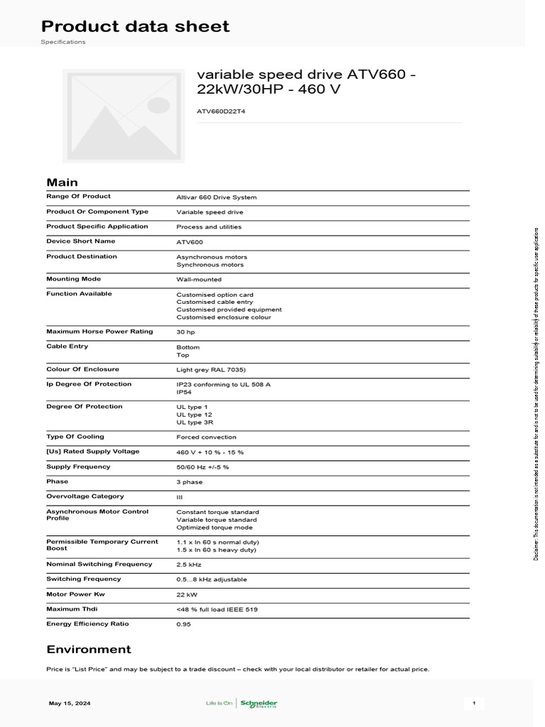 Industrial Motor Drive Specs | PDF | Electric Motor | Electrical Components