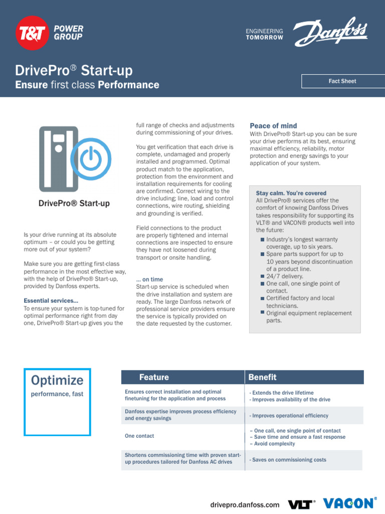 Danfoss - T&T DrivePro Start-Up | PDF | Energy Conservation | Engineering
