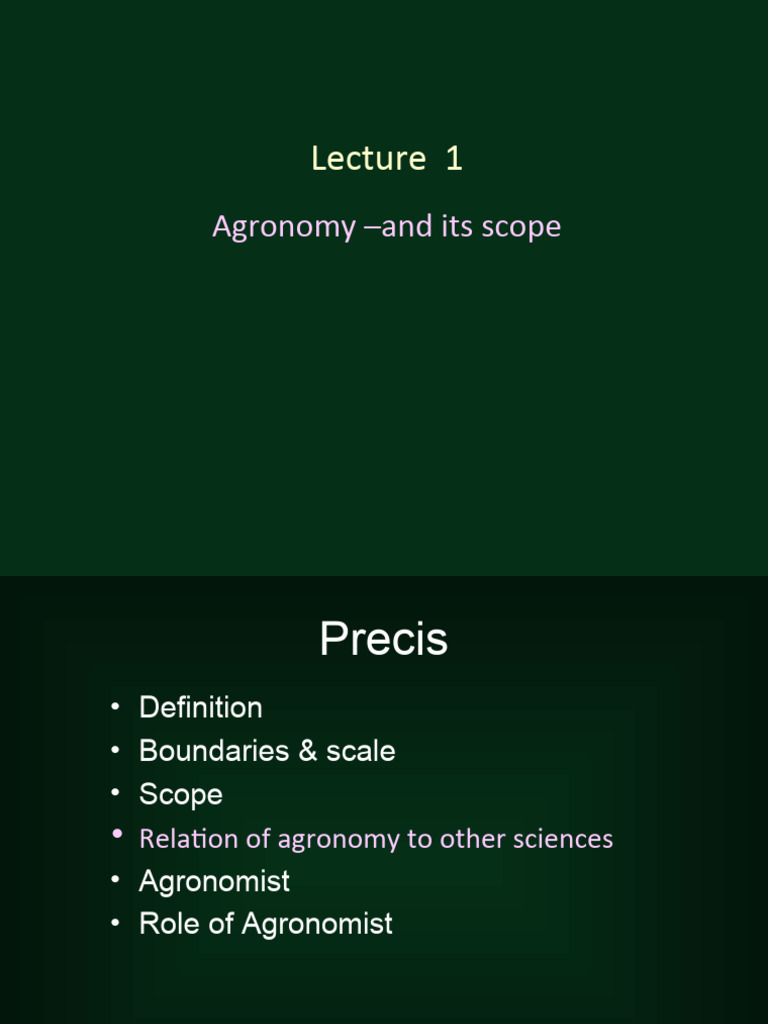 Agronomy - and Its Scope | PDF | Agriculture | Agronomy