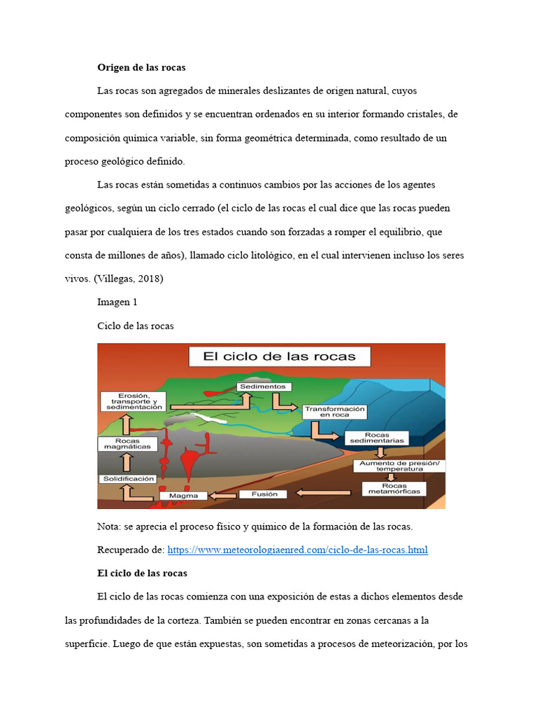 Ciclo de formación de las rocas | PDF | Roca (geología) | Meteorización