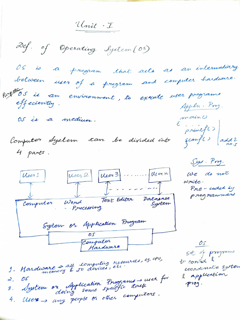 OS Notes | PDF | Computer Architecture | Digital Electronics