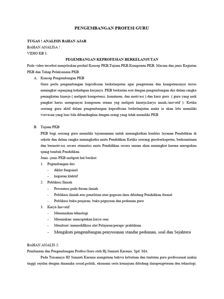 Pengembangan Keprofesian Guru Berkelanjutan | PDF | Pengembangan Diri