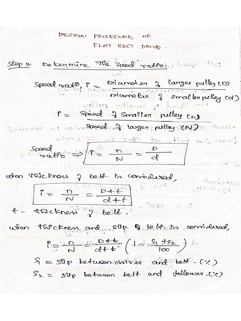 DESIGN PROCEDURE OF FLAT BELT DRIVE | PDF