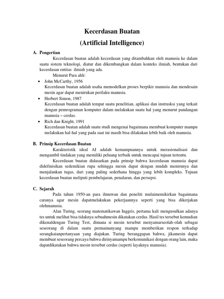 Kecerdasan Buatan | PDF