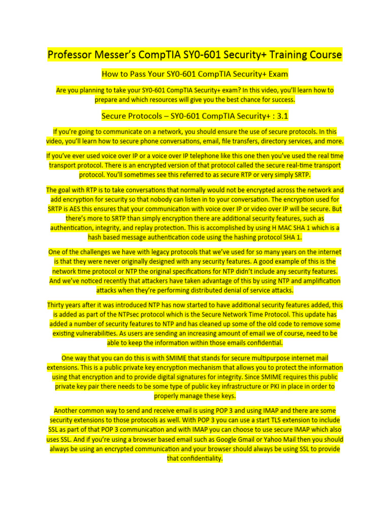 Professor Messer Sec+ Domain 3 | PDF | Transport Layer Security ...