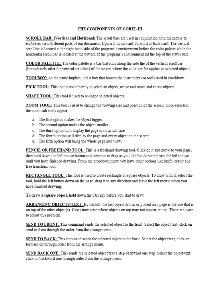 The Components of Corel Iii | PDF | Computing | Software