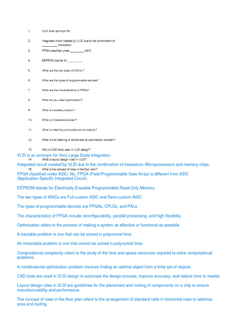 VLSI Design Automation - PE-EC802C - Model Question | PDF | Computers