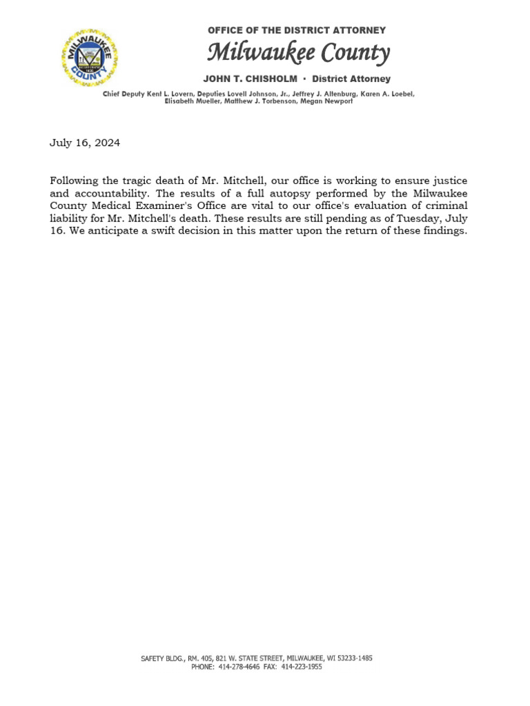Update on Mr. Mitchell's Case | PDF | Law