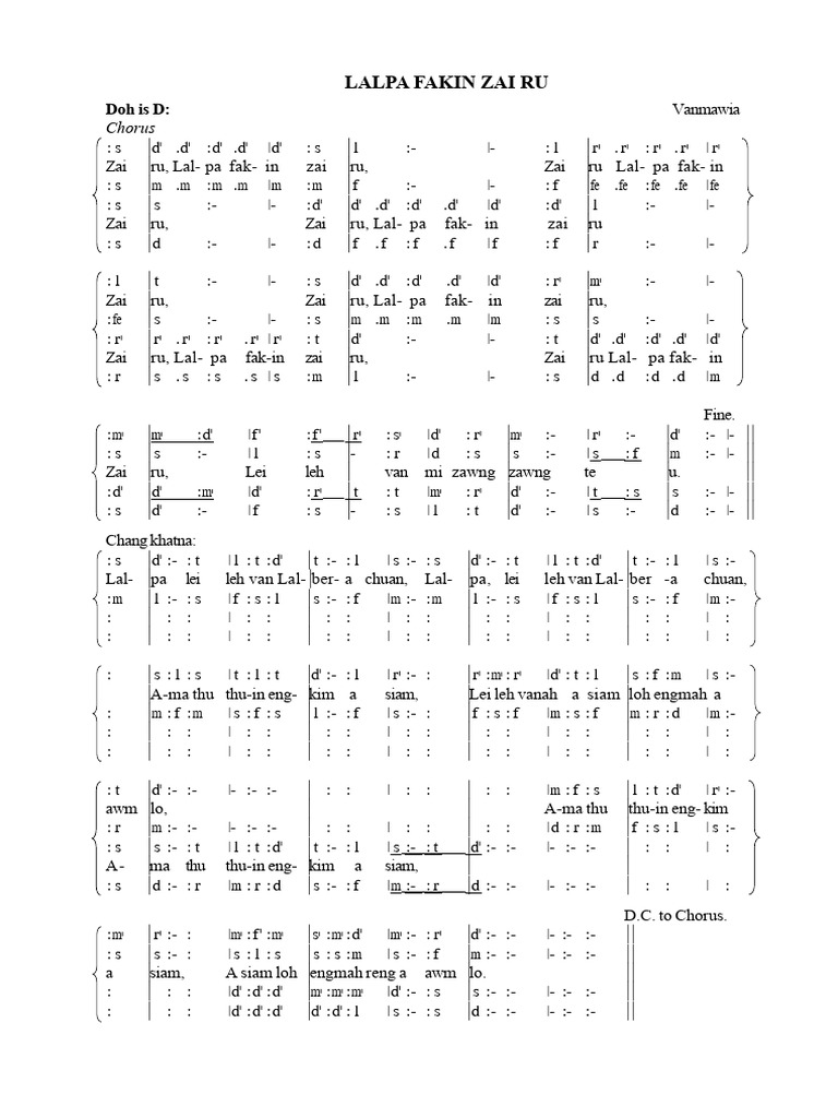 Lalpa Fakin Zai Ru - Vanmawia | PDF