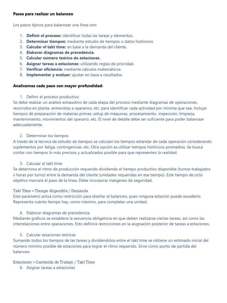 Guía para Balanceo de Líneas Efectivo | PDF