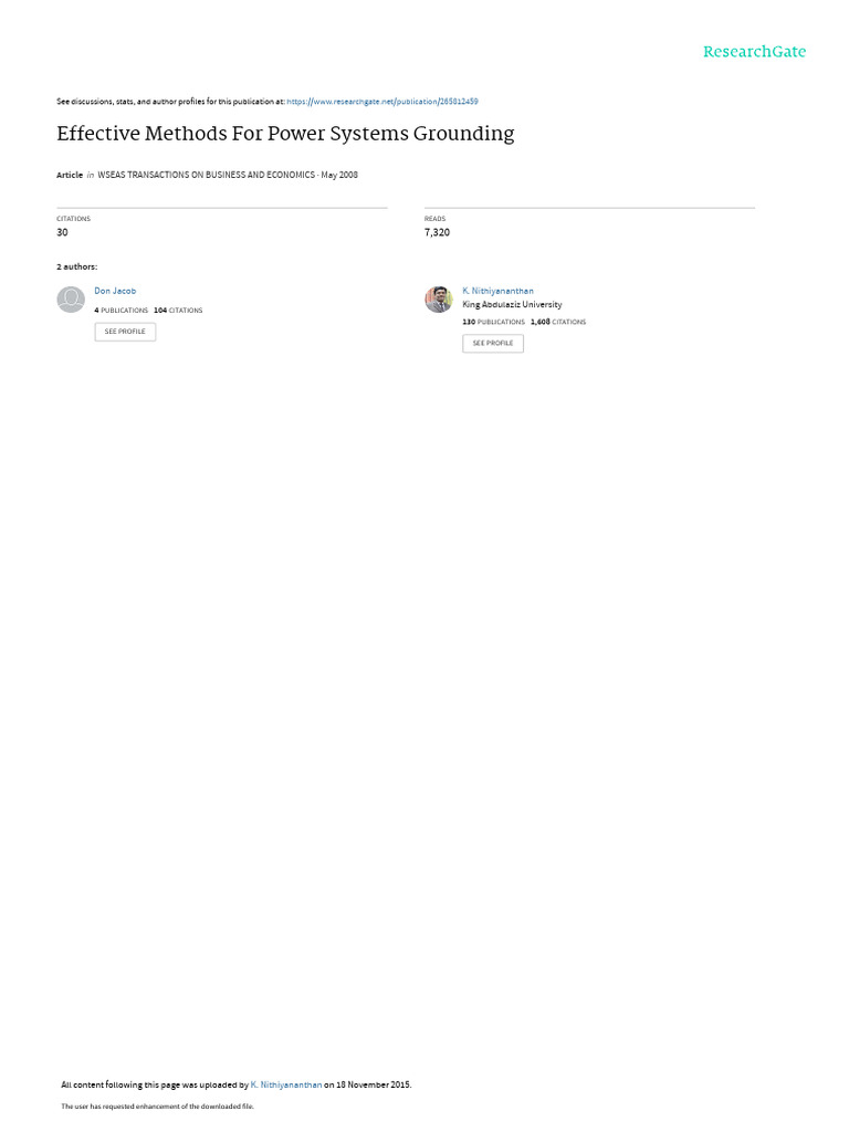 Effective Methods For Power Systems Grounding | PDF | Electricity ...