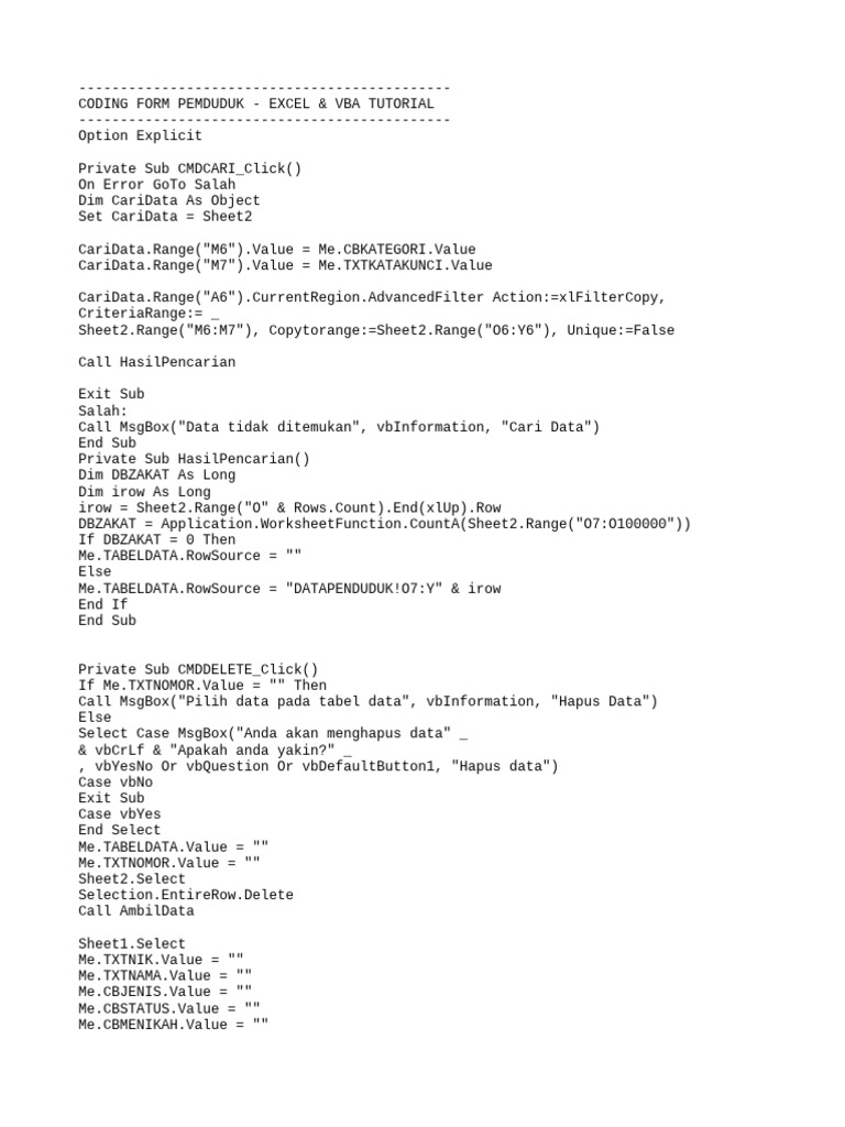 Form Penduduk Pdf Computer Programming Computing 
