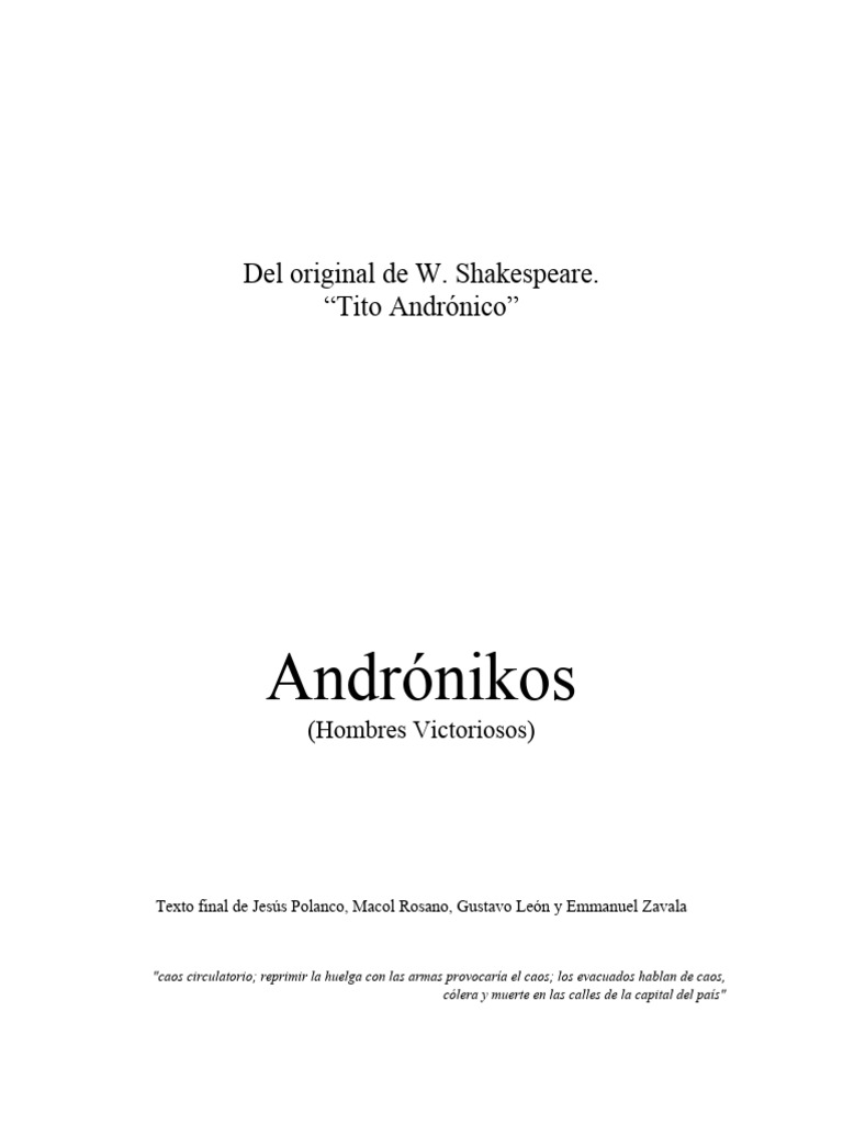 Andrónikos. Final | PDF