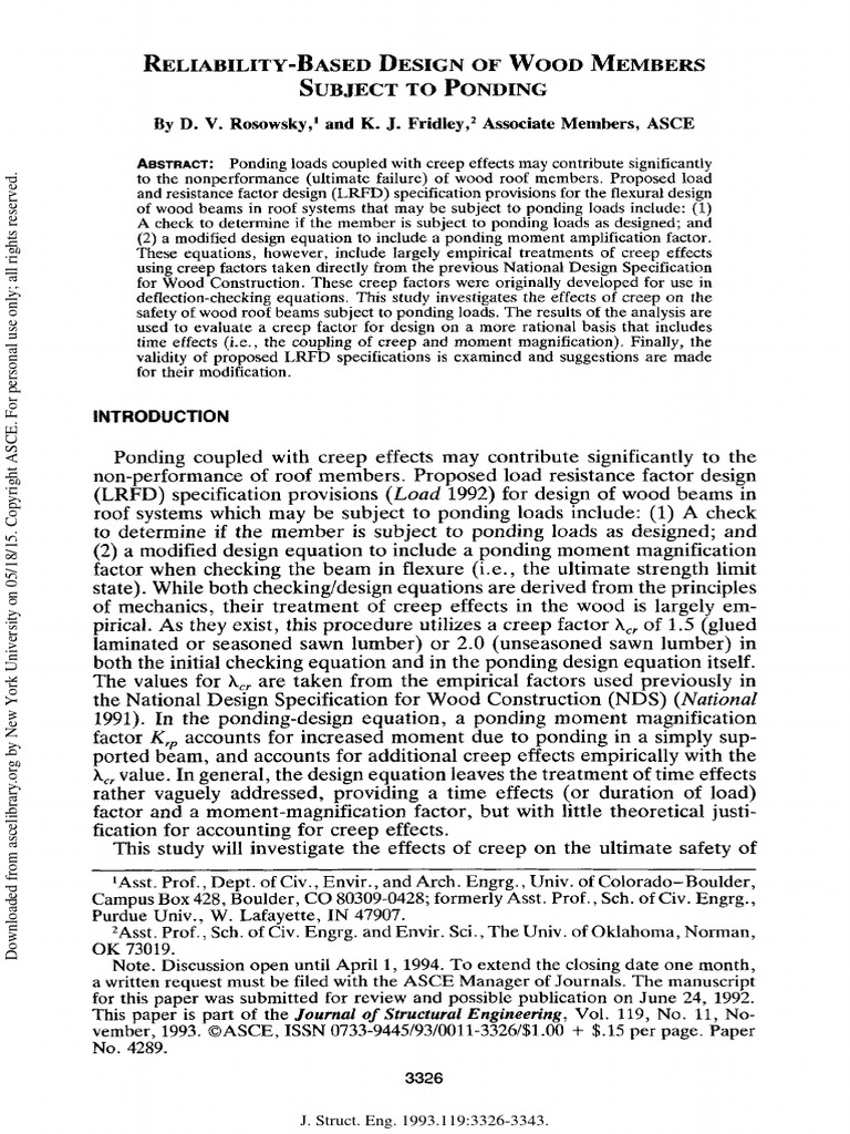 Rosowsky 1993 | PDF | Beam (Structure) | Building Engineering