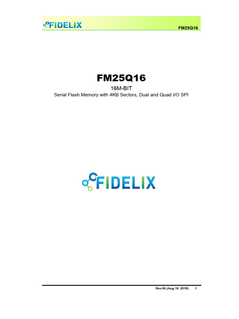 Datasheet - HK fm25q16 2328693 | PDF | Flash Memory | Computer Architecture