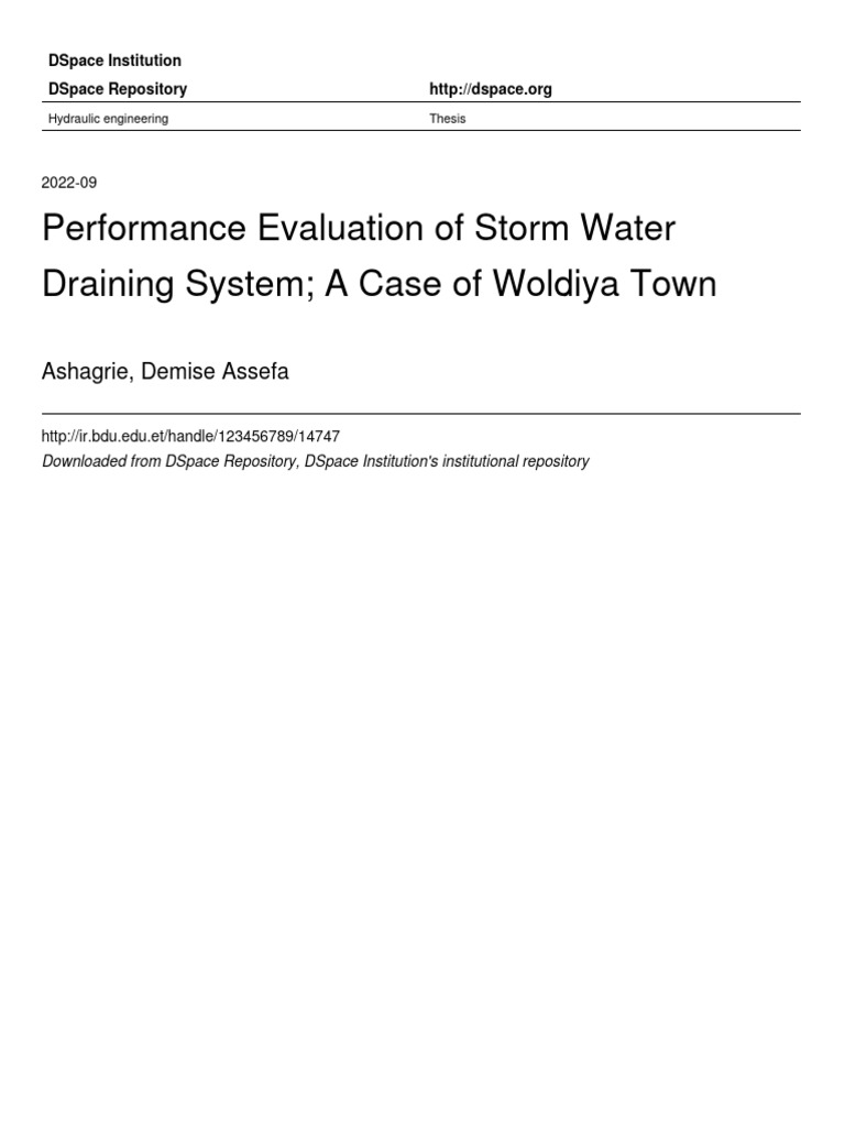Ashagrie Demsie | PDF | Stormwater | Surface Runoff
