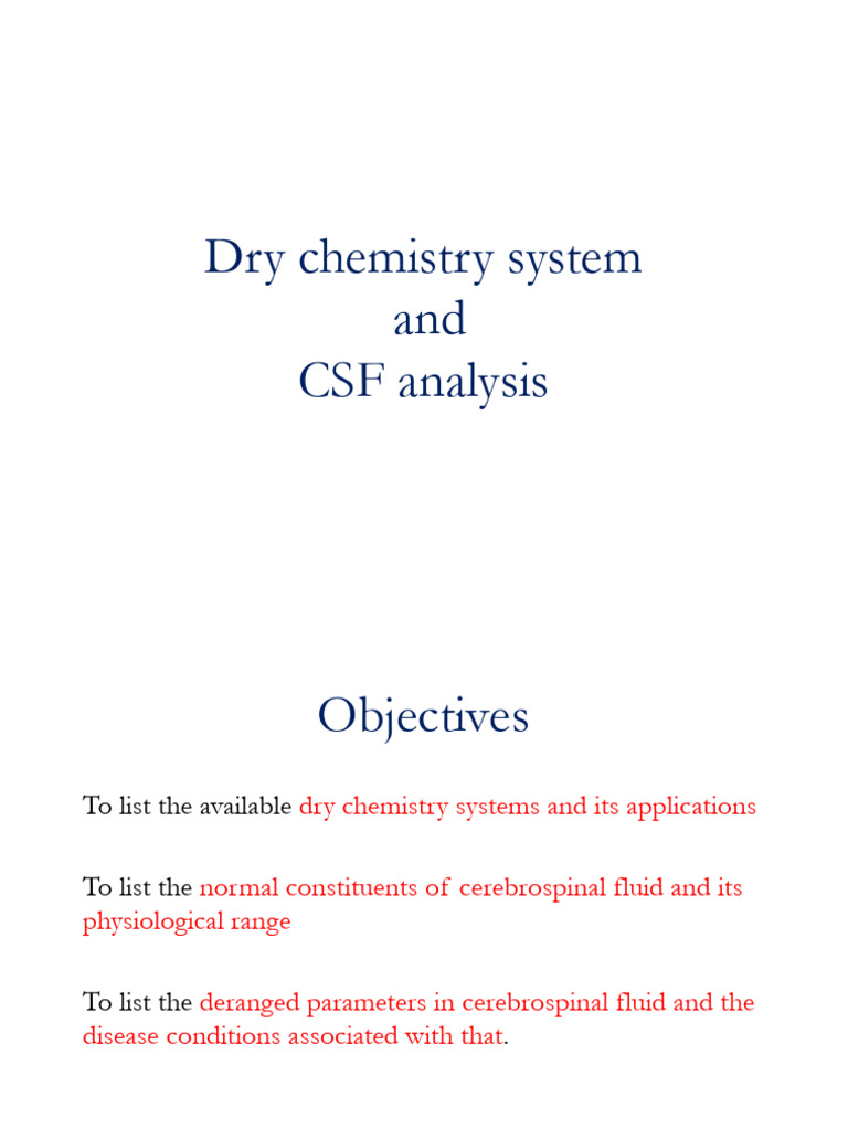 Dry Chemistry POCT and C-27795 | PDF | Cerebrospinal Fluid | Meningitis