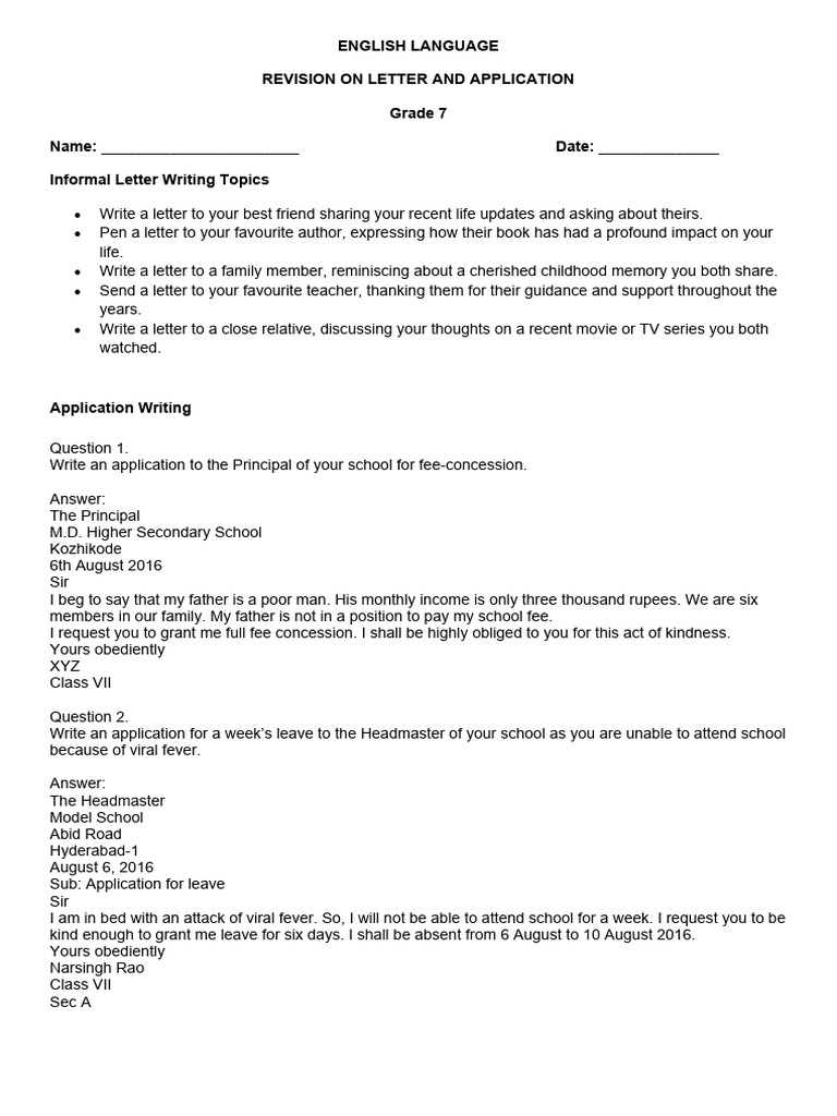 Revising Letter and Application | PDF | Career & Growth | Sports ...