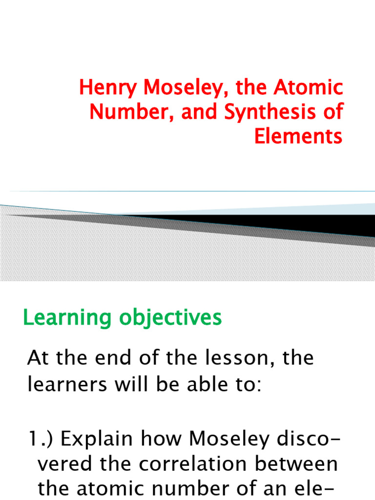 Henry Moseley, The Atomic Number, and | PDF | Chemical Elements | Atoms