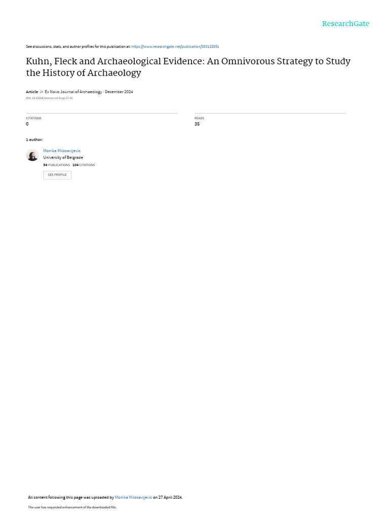 2024 Kuhn Fleck and Archaeological Evide | PDF | Paradigm | Science