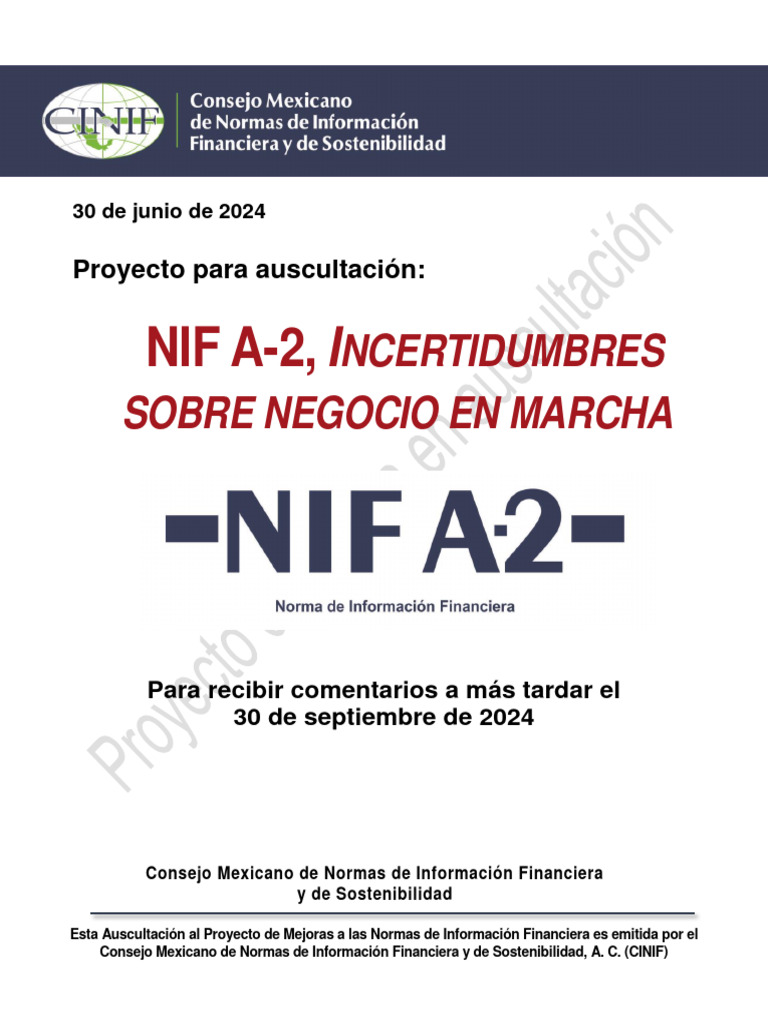 NIF A-2: Incertidumbres Financieras | PDF | Contabilidad | normas internacionales de INFORMACION ...