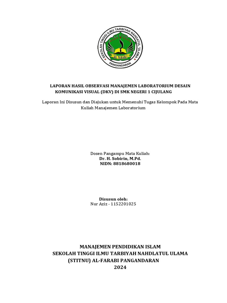 Laporan Hasil Observasi Lab. DKV | PDF | Bisnis | Seni