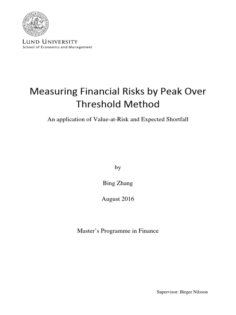 Measuring Financial Risks With POT Method Bing | PDF | Value At Risk ...