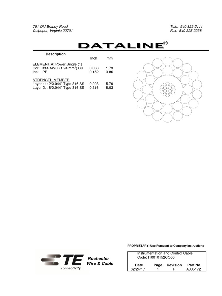 Hoja de Especificaciones Técnicas Cable CTD | PDF | Electrical Resistance And Conductance ...