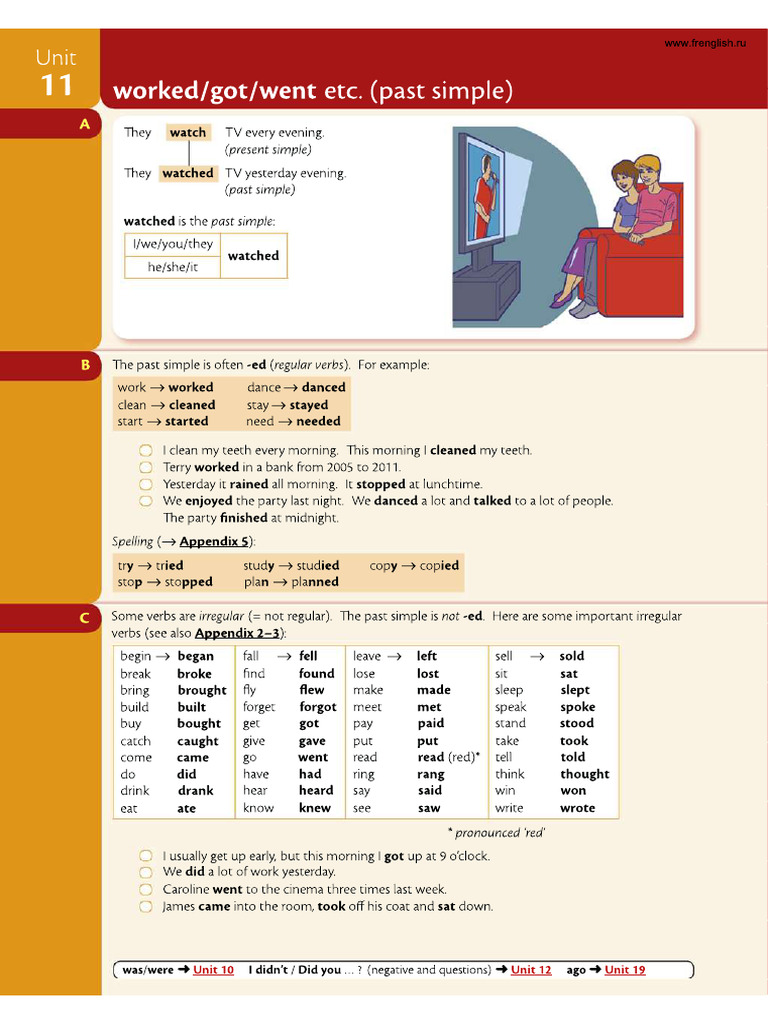 Past Simple Grammar Review | PDF