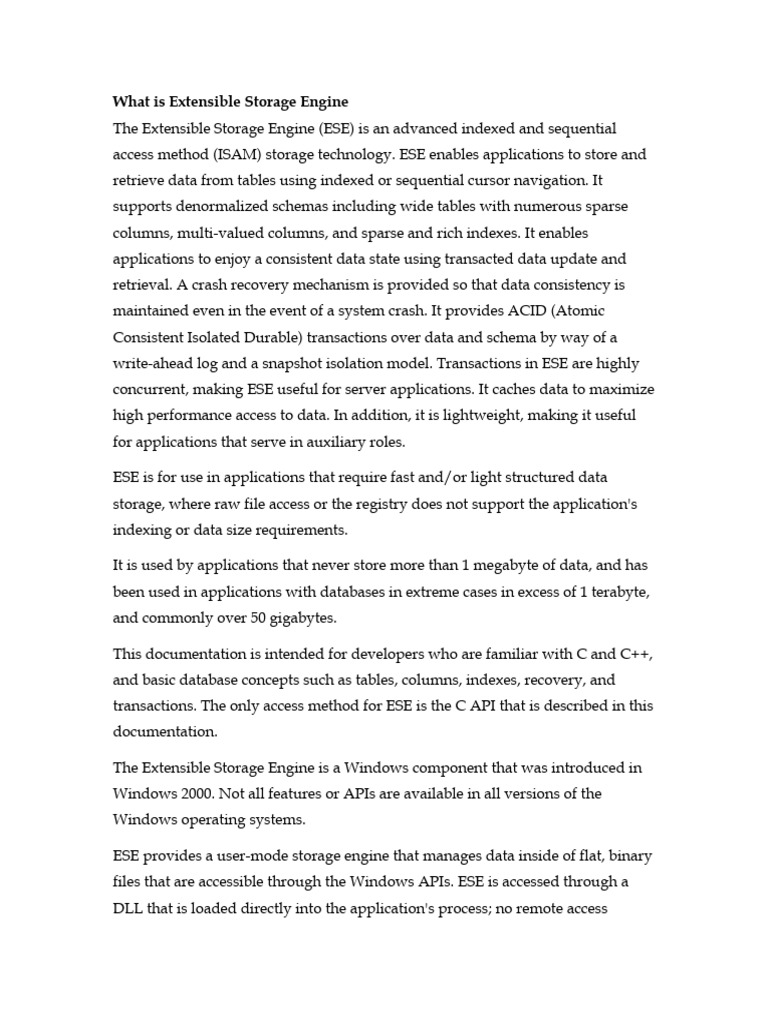 Understanding Extensible Storage Engine | PDF | Database Index ...