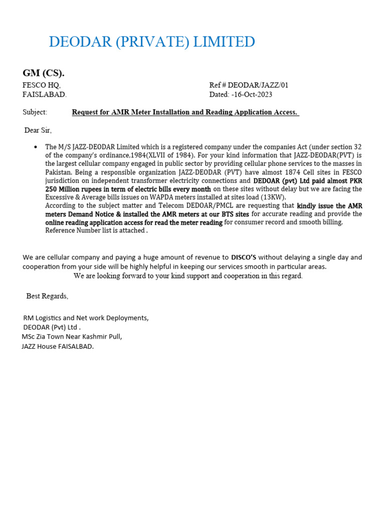 Chief Cs FESCO Chak Jhumara | PDF | Business | Home & Garden