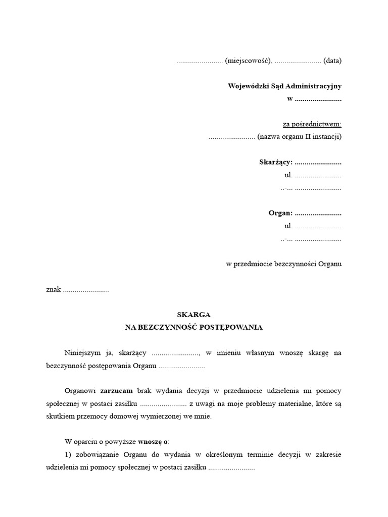 WZOR-79.-Skarga-na-bezczynnosc-postepowania (1) - копия | PDF