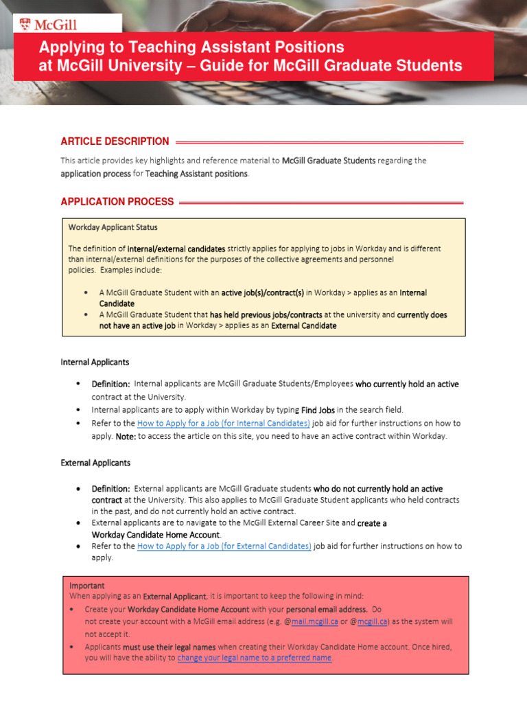 Workday Guide For Applying To Ta Positions | PDF | Business