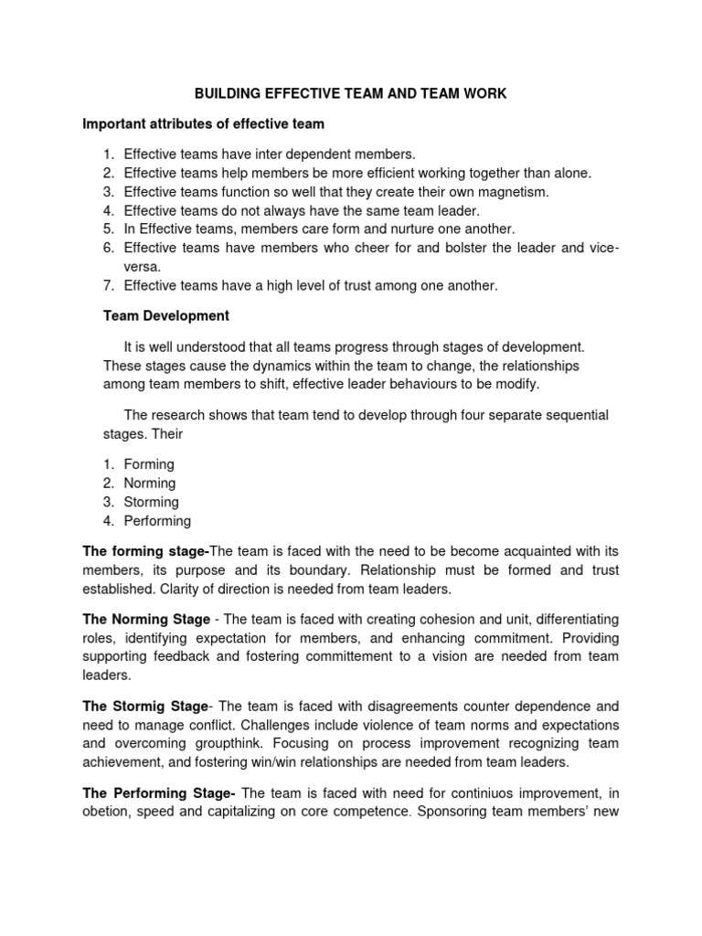 BUILDING EFFECTIVE TEAM | PDF | Information | Credibility BUILDING EFFECTIVE TEAM | PDF | Information | Credibility