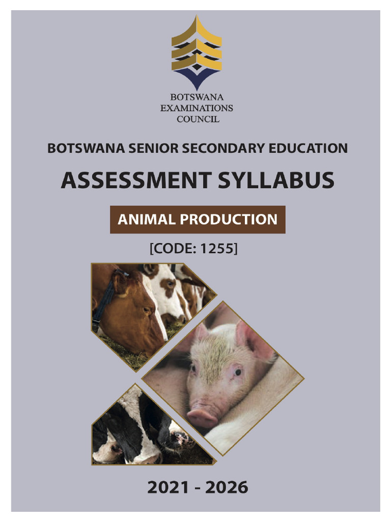 Animal Production Assessment Syllabus With Cover | PDF | Educational ...