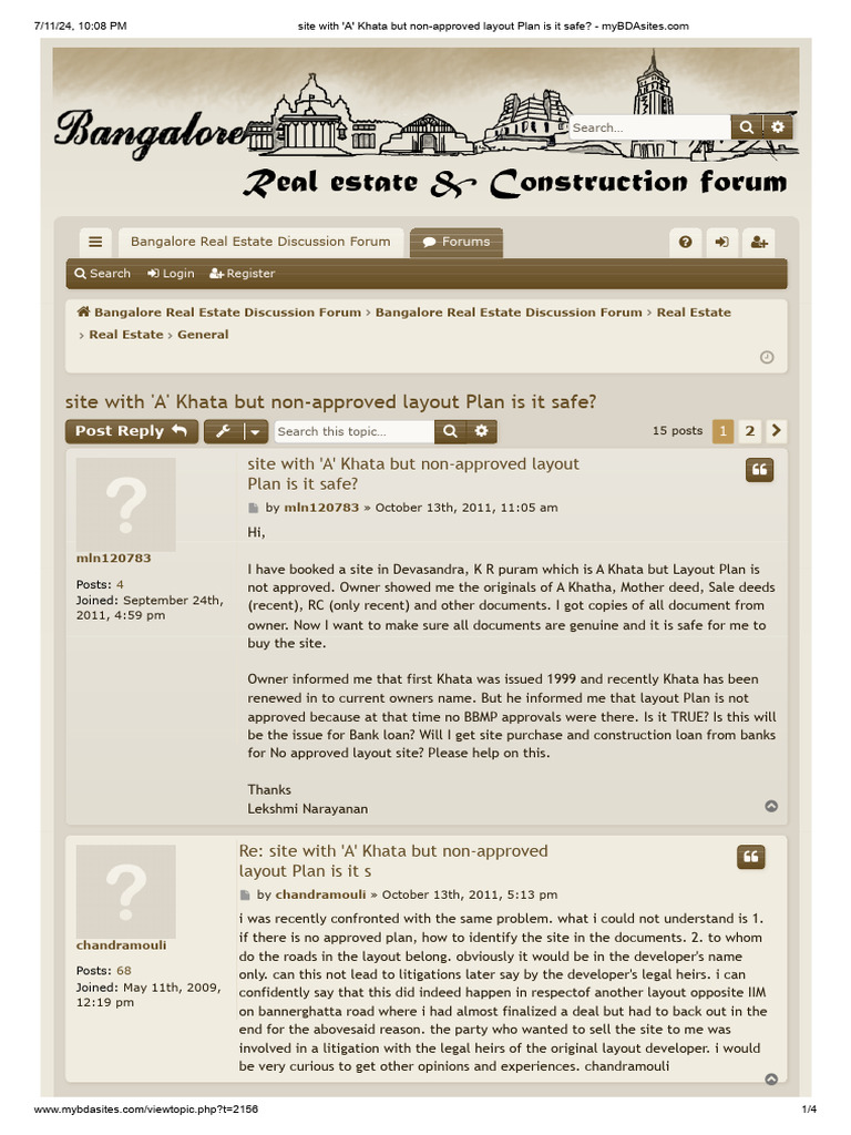 Bangalore Property Layout Concerns | PDF