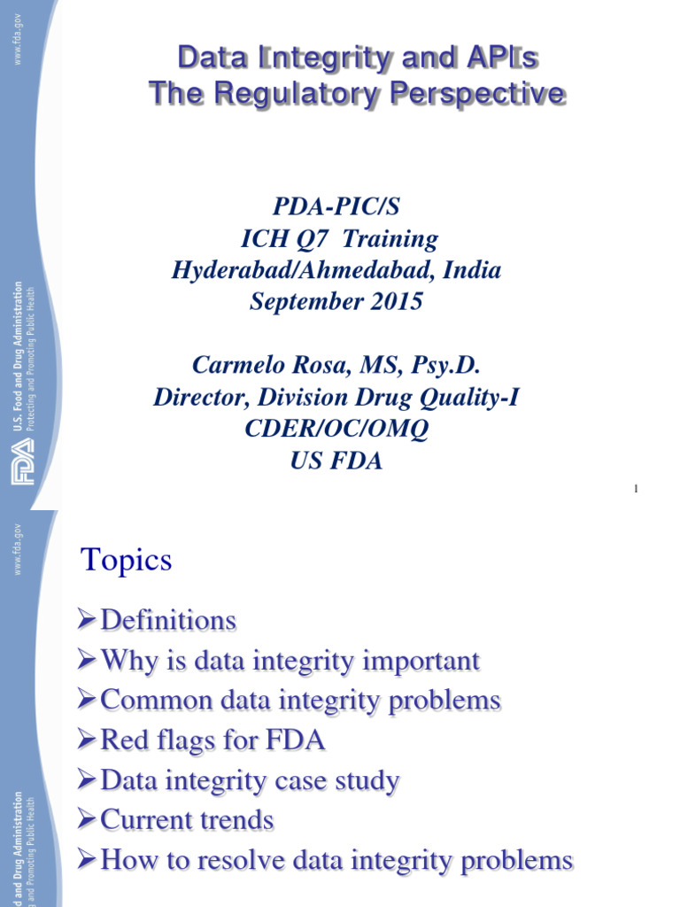 Data Integrity in FDA Regulations | PDF | Food And Drug Administration