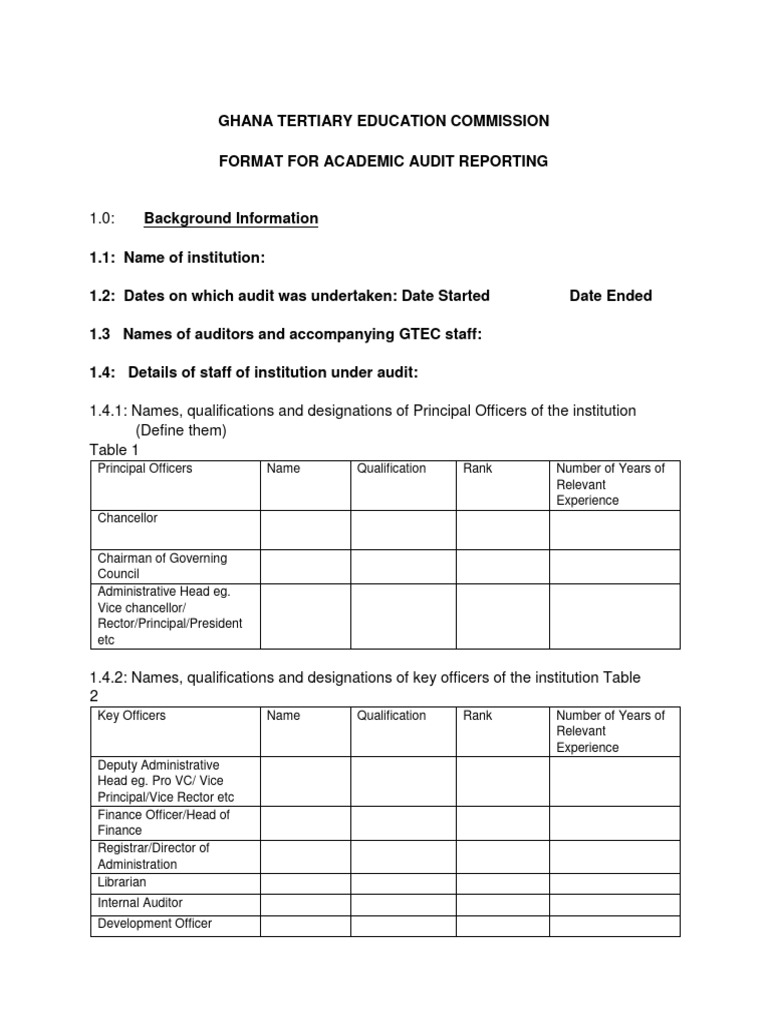 Format for Academic Audit Reporting | Download Free PDF | Libraries ...