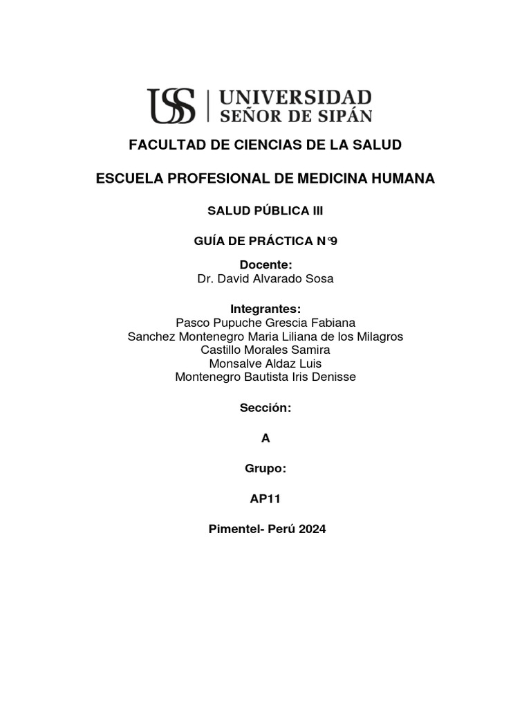 Guía De Práctica N°9 Pdf Epidemiología Pobreza