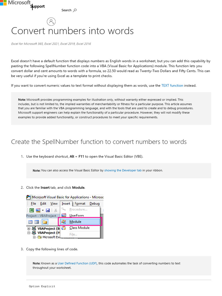 Convert Numbers Into Words | PDF | Microsoft Excel | Visual Basic For Applications