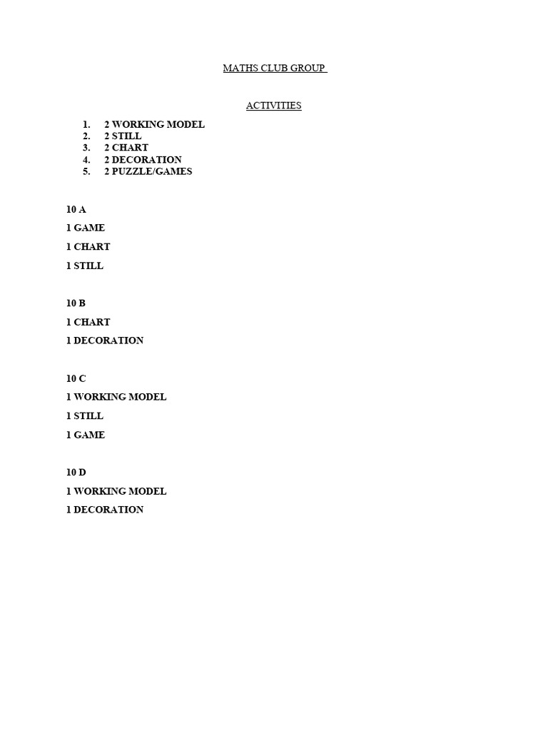 Maths Club Group | PDF