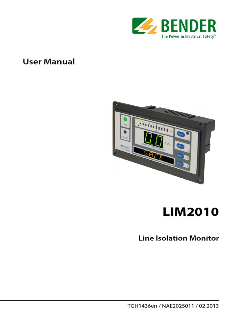 LIM2010 Line Isolation Monitor Manual | PDF | Relay | Network Topology