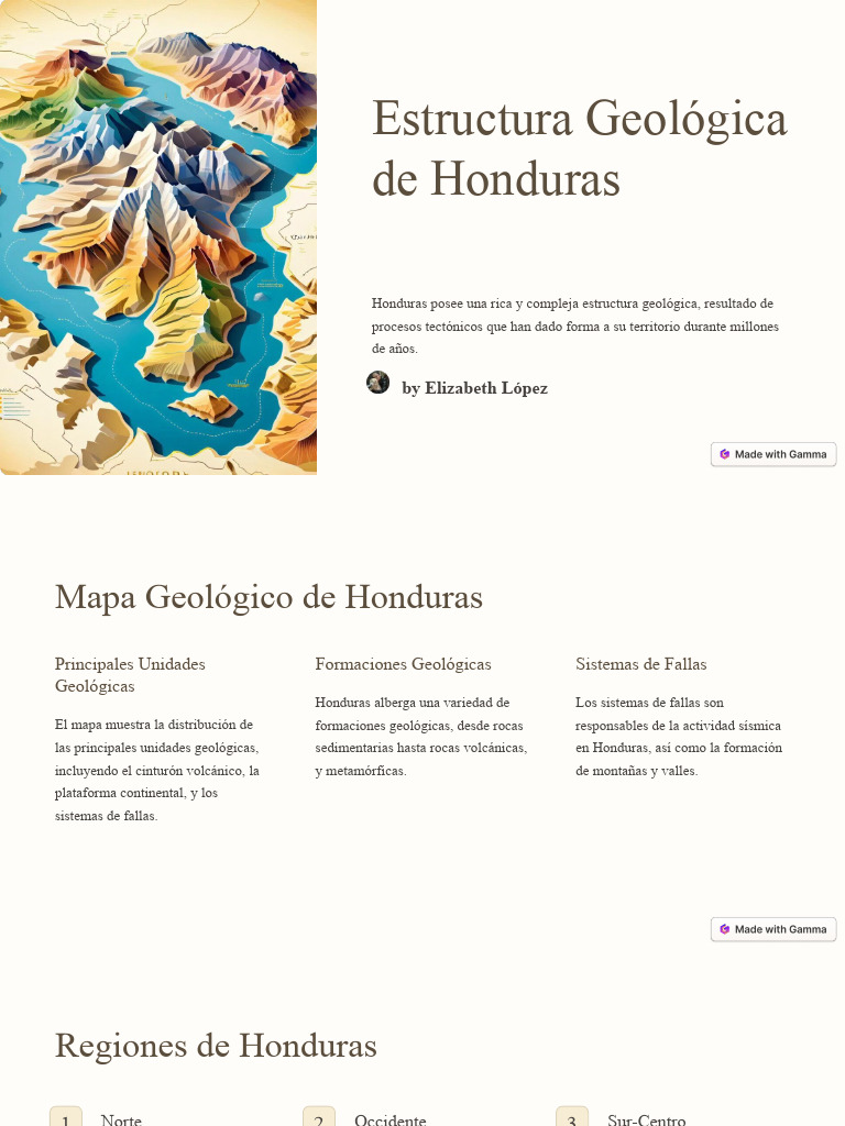 Estructura Geologica de Honduras | PDF | Roca (geología) | Geología