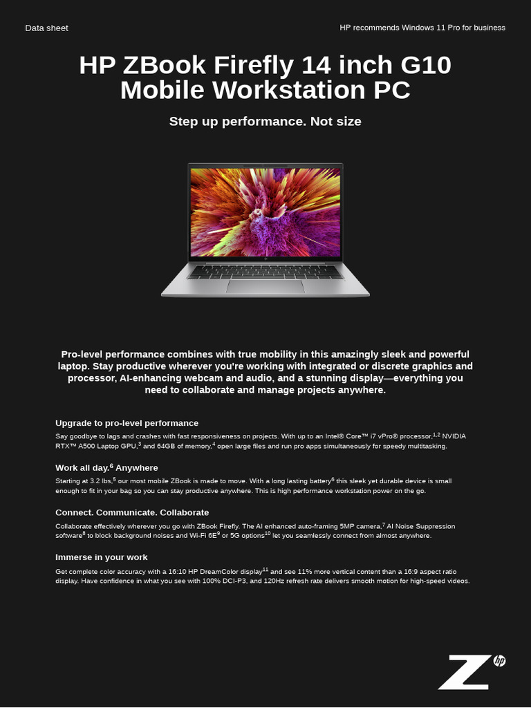 ZBook Firefly 14 Inch G10 | PDF | Windows 10 | Microsoft Windows