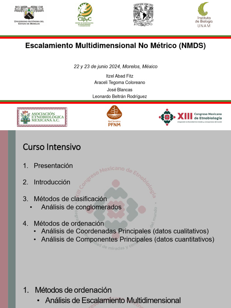 Escalamiento Multidimensional No Métrico (NMDS) | PDF | Análisis de ...