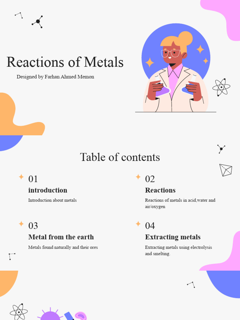 Presentation On Reactions of Metal | PDF | Metals | Iron