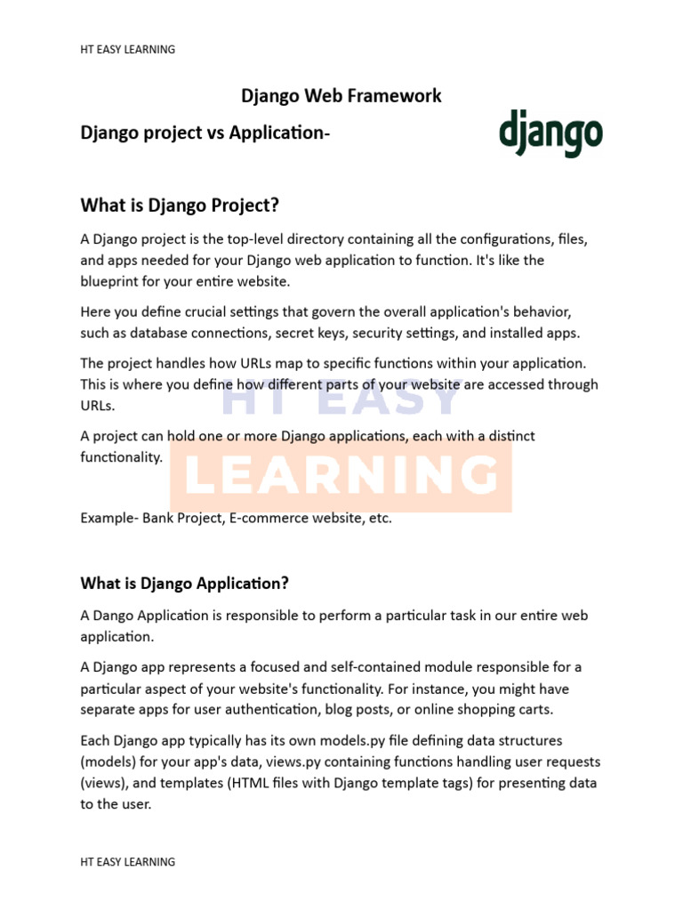 Django Project Vs App and First Django Project | PDF | Web Server | Internet & Web