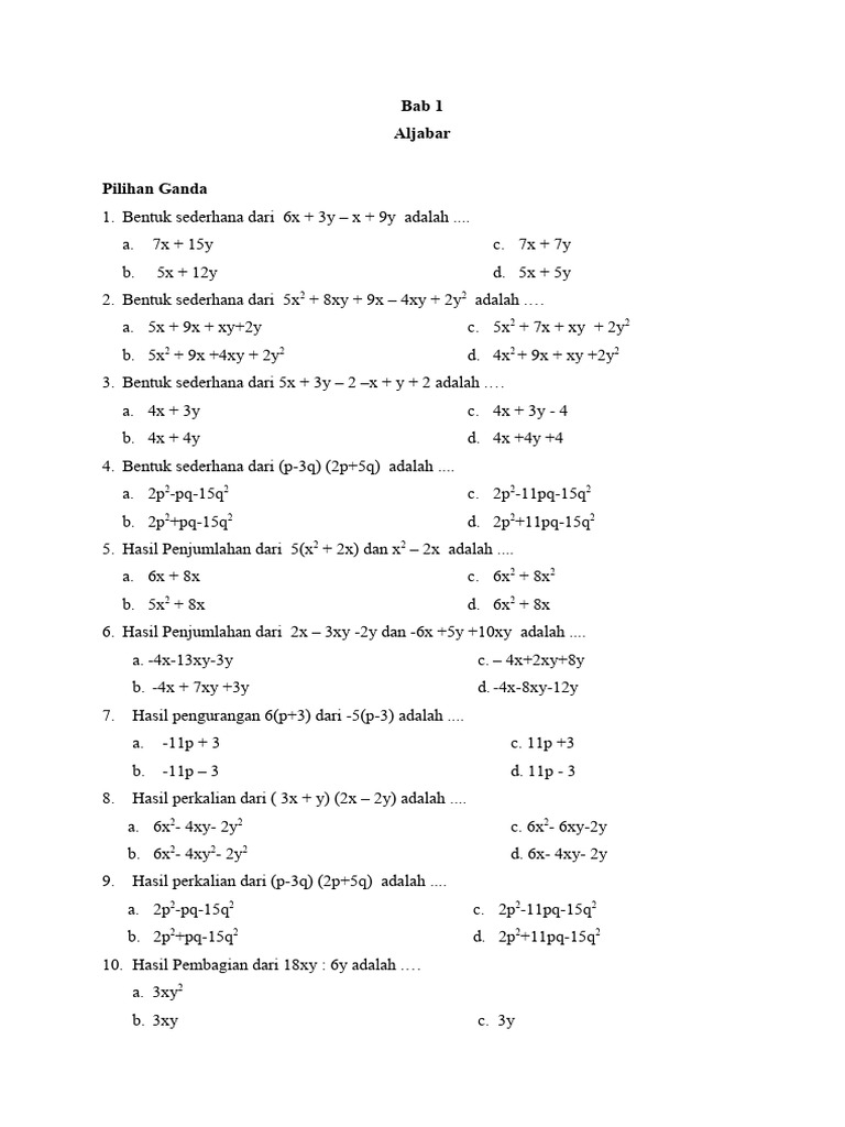 Naskah Bank Soal MTK SMP Kls 8 | PDF | Metode & Bahan Ajar