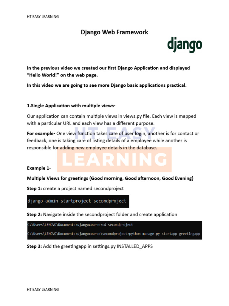 5. Practical Django Applications and multiple applications | Download Free PDF | Application ...